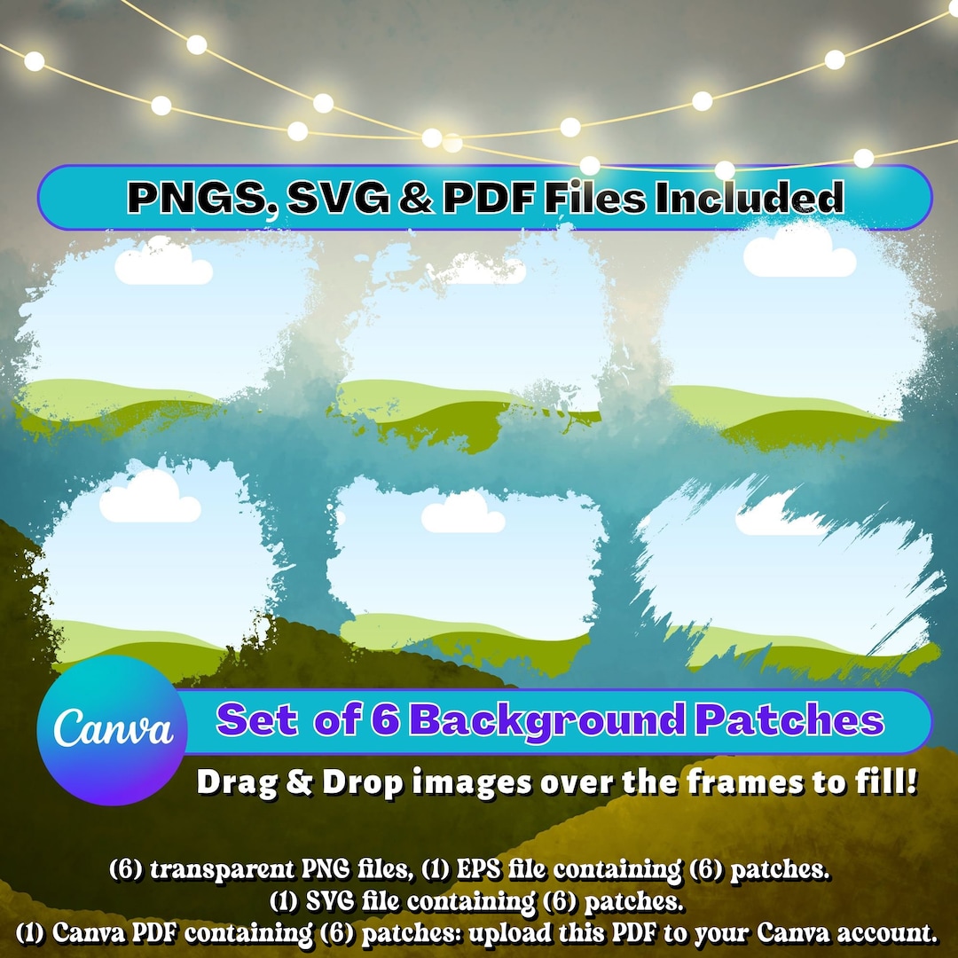 Background Patch PNG Bundle, Canva Frames and SVG, Pdf, Eps Distressed ...