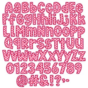 Valentines Faux Embroidery PNG Alphabet Bundle, Red Pink Teal Alphabets ...