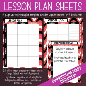 Lesson Plan Sheets & Curriculum Maps editable Flowers, Diamonds ...