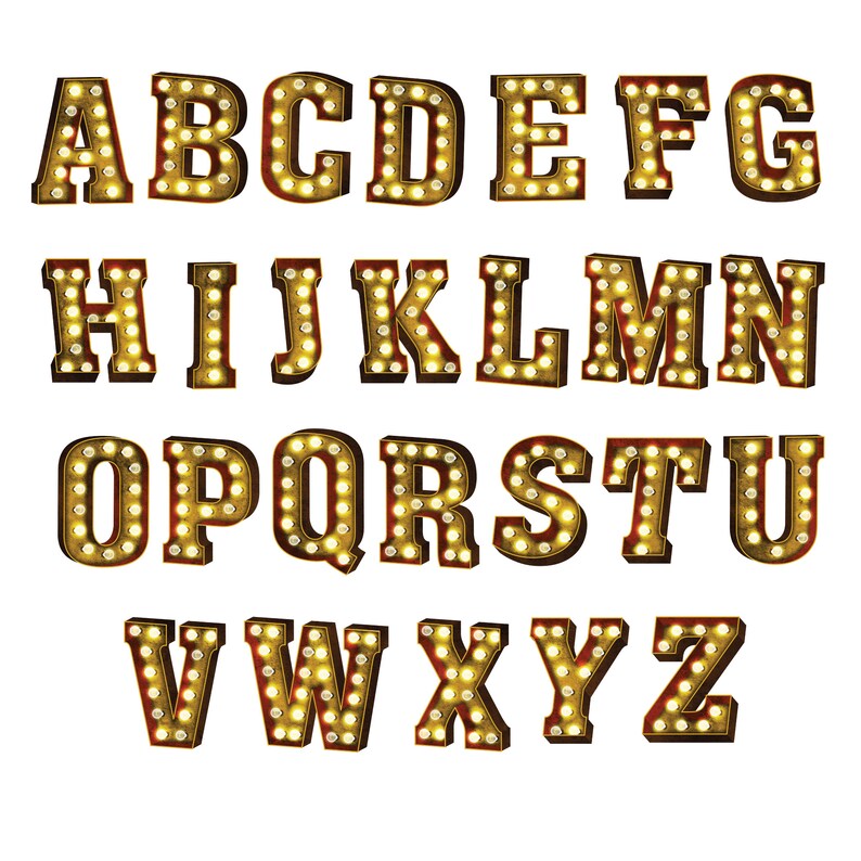 Digital Download | Faux Gold Rustic Marquee Letters and Numbers | PNG ...
