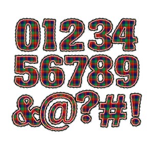 Gingham Clipart Letters | Digital Christmas Checker Plaid Alphabet ...