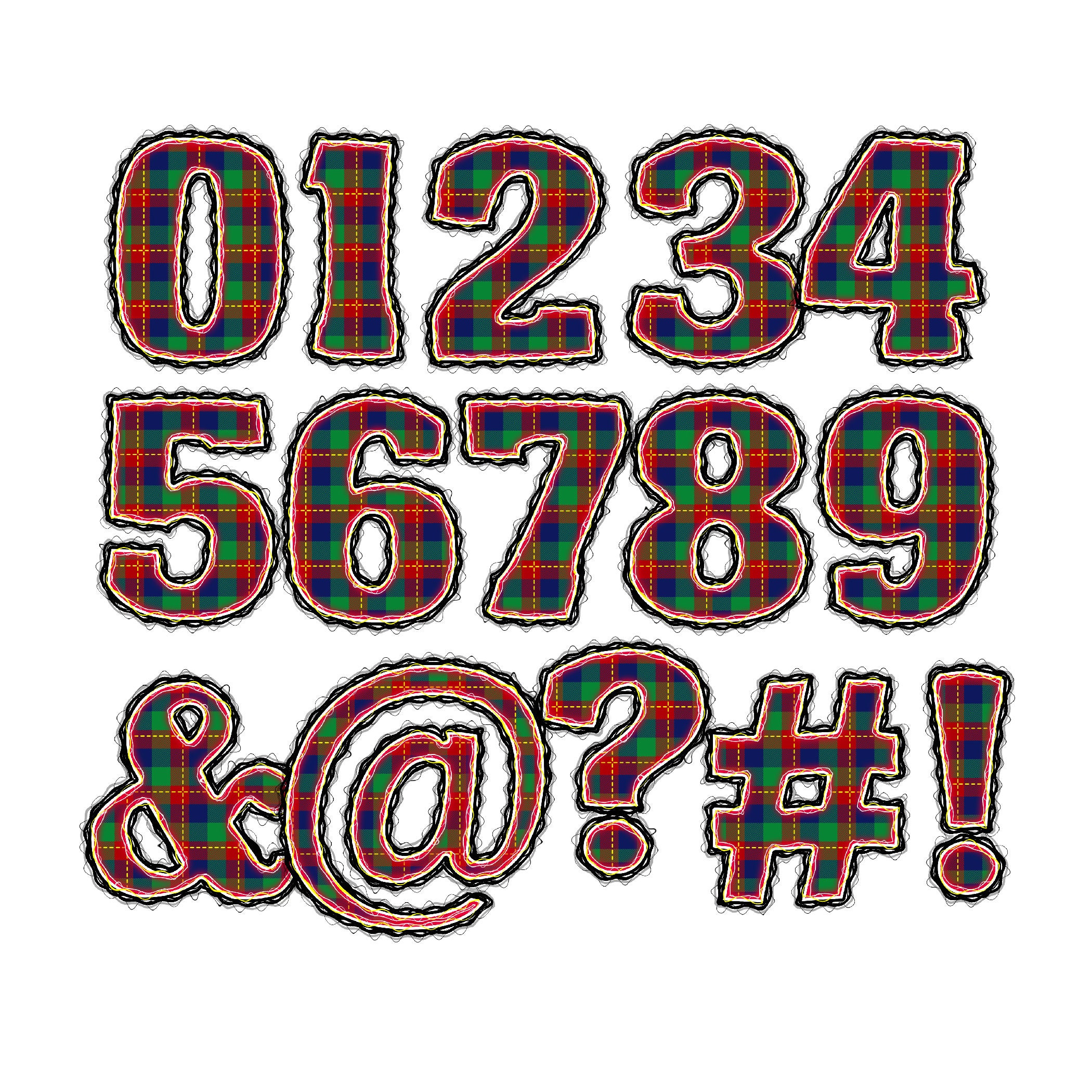 Gingham Clipart Letters | Digital Christmas Checker Plaid Alphabet ...