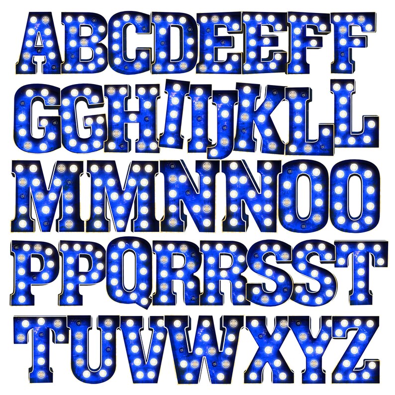 Digital Download | Blue Royal Rustic Marquee Letters & Numbers | PNG ...