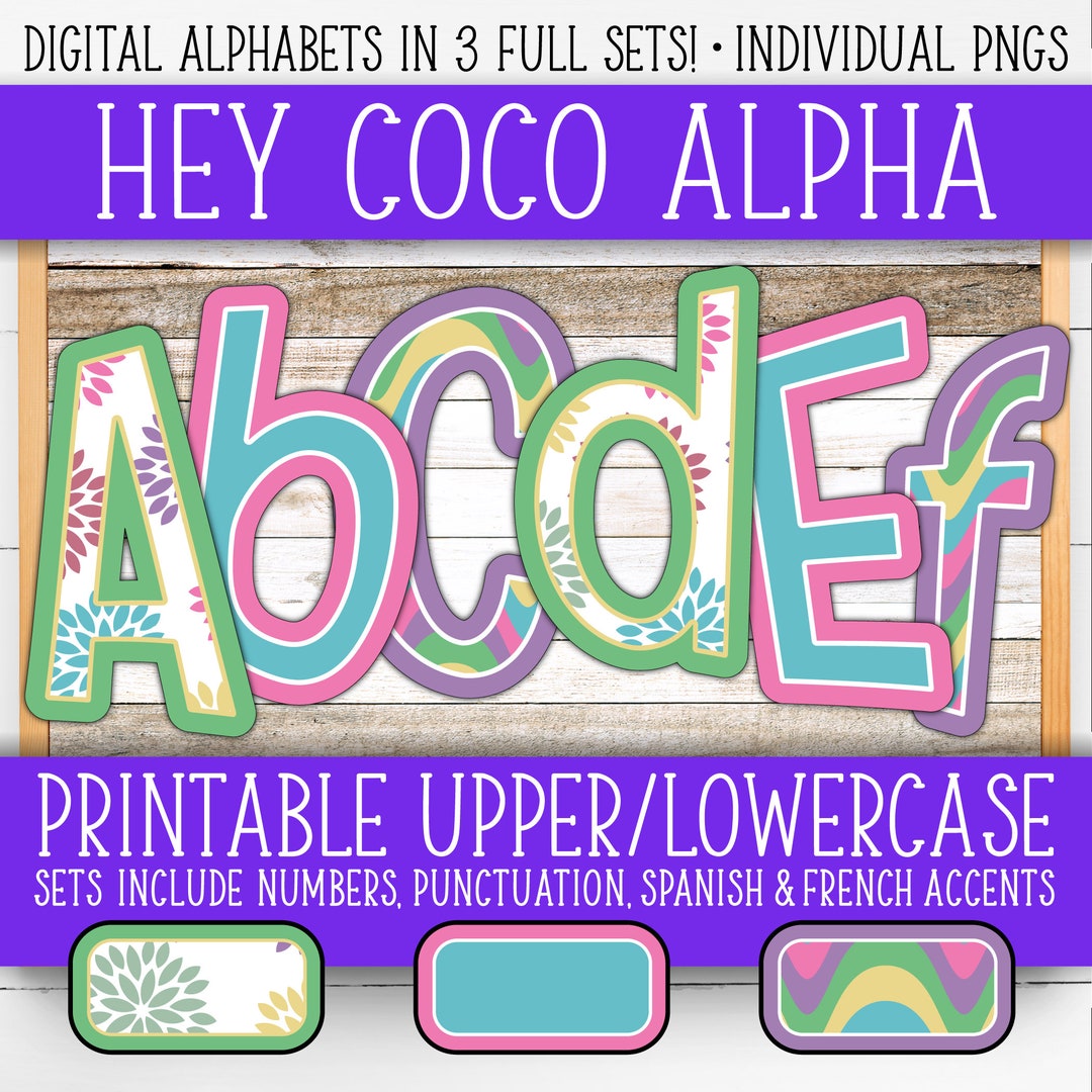 Alphabet Number Set for Boards - Hey Coco | +french & Spanish | Teacher ...