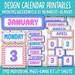 Wall Calendar - Standard - for Teachers | Geometric, Chevron, Polka Dot ...