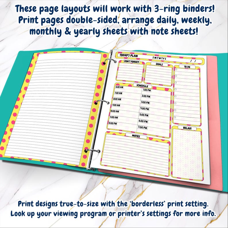 Calendar Pack - Editable Daily | Weekly | Monthly | Yearly | Polka Dots ...