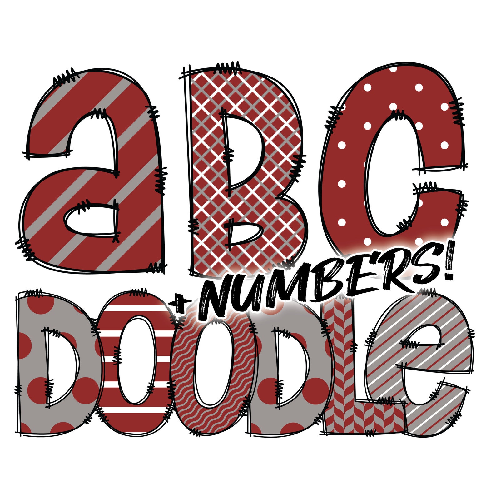 Digital Download | Doodle Maroon Gray and White Pattern Fill | PNG ...