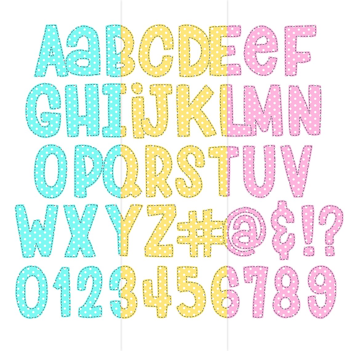 Doodle Dash Faux Applique Alphabet PNG, 13 Pack, Ice Cream Party ...