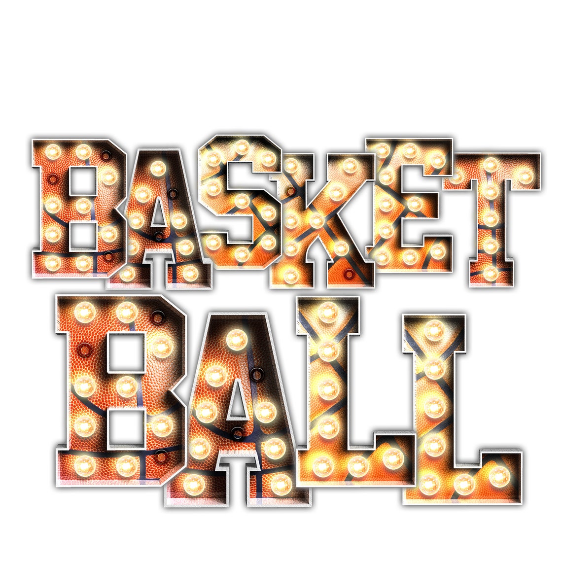 Digital Download Basketball Pattern Marquee Letters & | Etsy