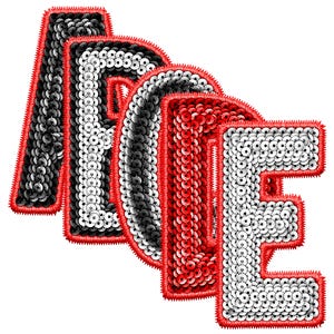 Faux Embroidery Alphabet Bundle, 15 Stitch Styles, Sequin Alphabet PNG ...