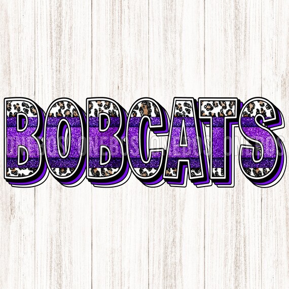 Bobcats Mascot Digital Download PNG Glitter Purple Black - Etsy