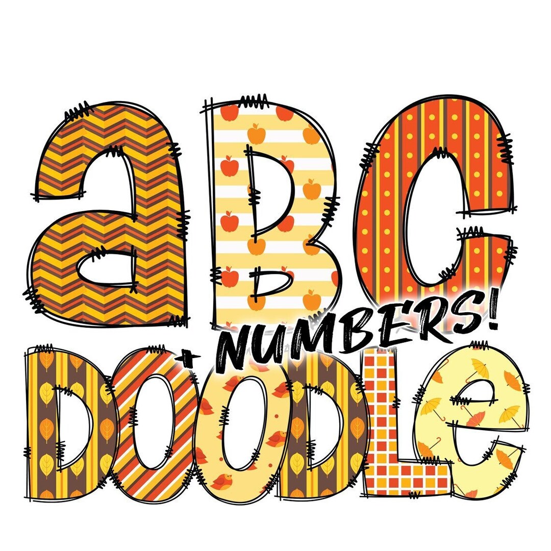 Digital Download | Doodle Fall 5 Pattern Fill | PNG Clipart Bundle ...