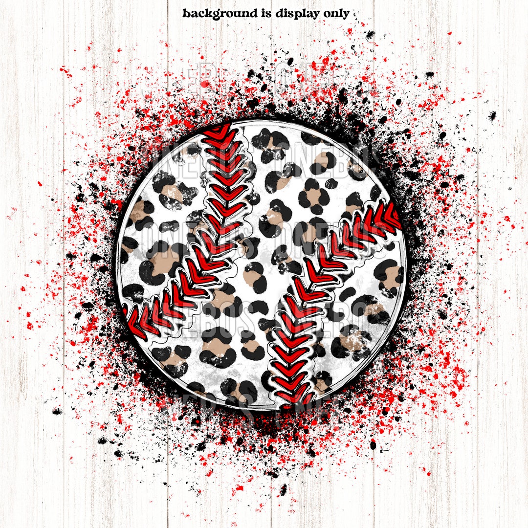 Leopard Baseball PNG, Baseball Ball With Black & Red Splatter, Distress ...