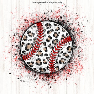 Leopard Baseball PNG, Baseball Ball With Black & Red Splatter, Distress ...