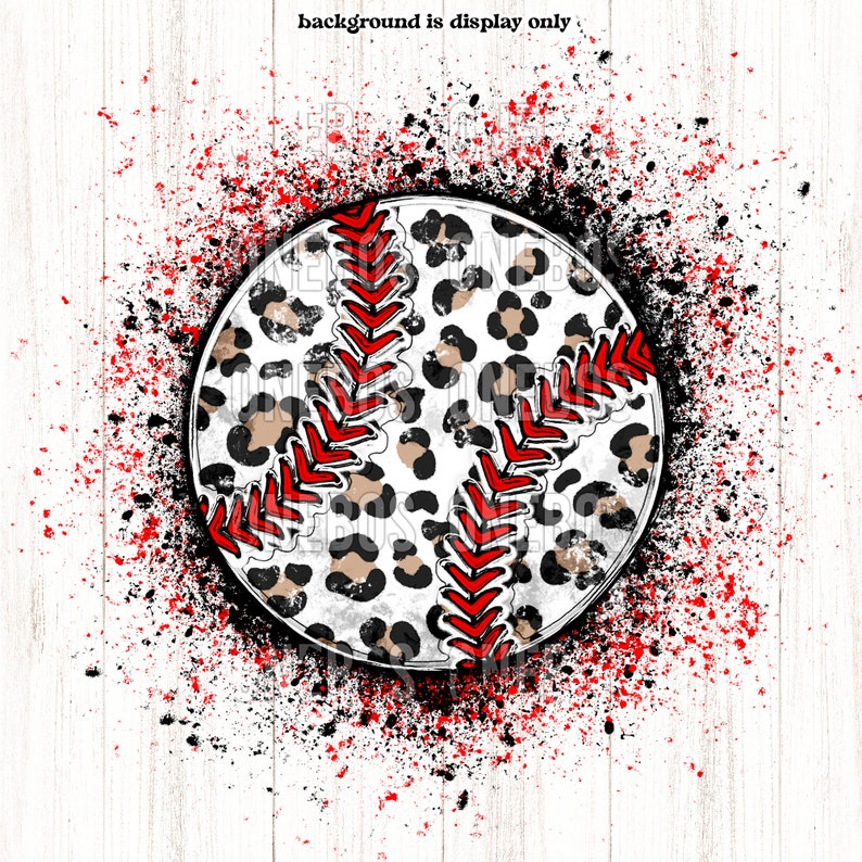 Leopard Baseball PNG, Baseball Ball With Black & Red Splatter, Distress ...