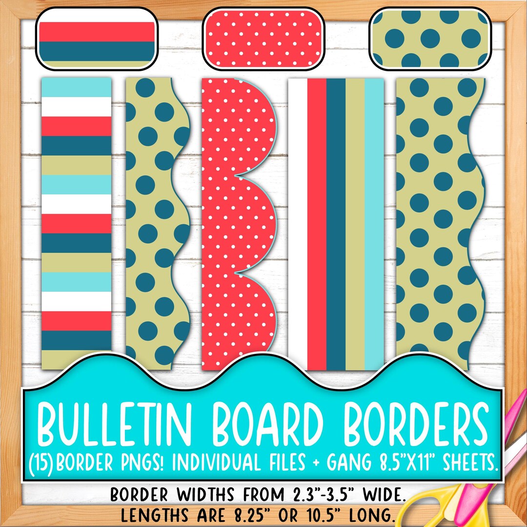 Borders for Bulletin Boards | Print & Cut, Seamless | Polka Dots, Mini ...