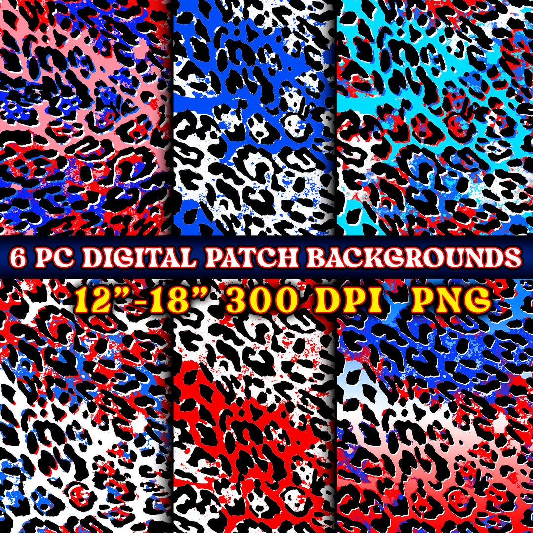 Instant Download, Patriotic Leopard Digital Paper Wallpaper Pack, Set ...