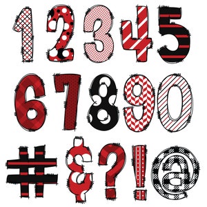 Digital Download | Doodle Red Black White Pattern Fill | PNG Clipart ...