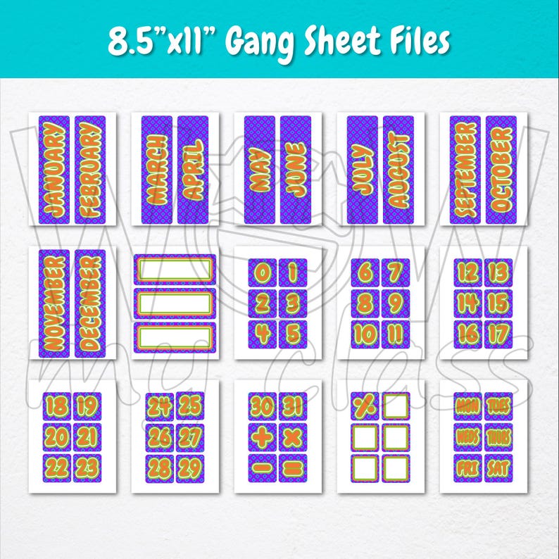 Wall Calendar - Pocket Chart for Teachers | Floral, Diamonds, Checkered ...