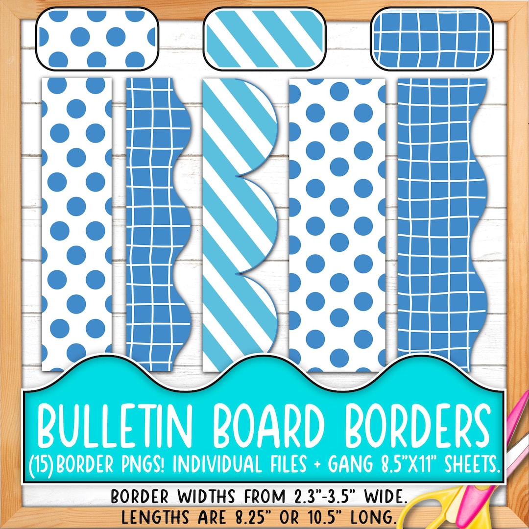 Borders for Bulletin Boards | Print & Cut, Seamless | Hand Drawn Grid ...