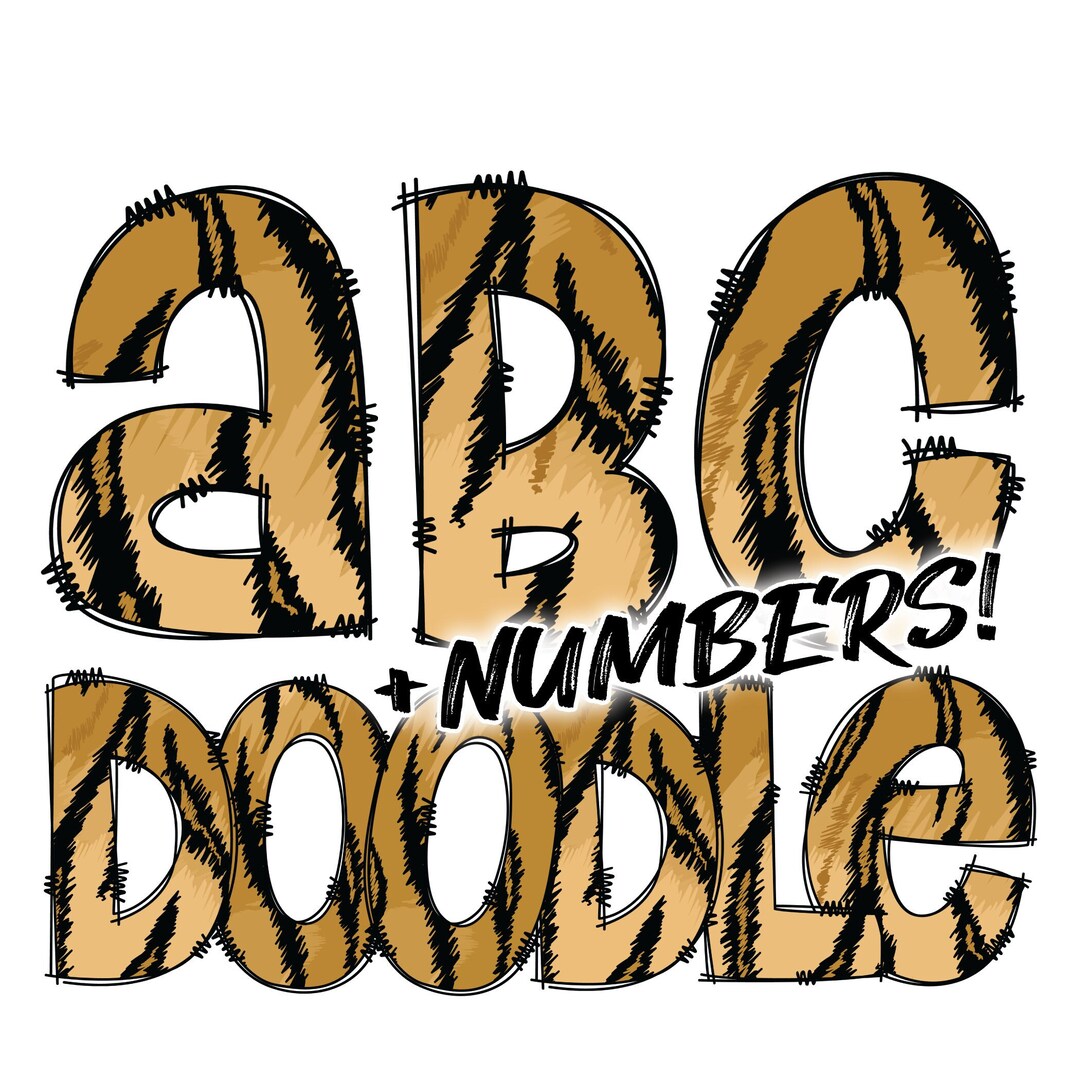 Digital Download | Doodle Tiger Pattern Fill | PNG Clipart Bundle ...