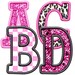 Pink Faux Embroidery Alphabet PNG Pack, Digital Download, Applique ...