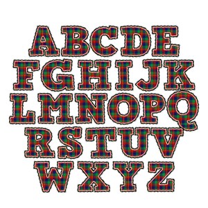 Gingham Clipart Letters | Digital Christmas Checker Plaid Alphabet ...