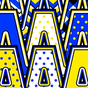 Preppy Alphabet PNG Bundle, 9 Sets of Letters, Numbers, Cheer Block ...