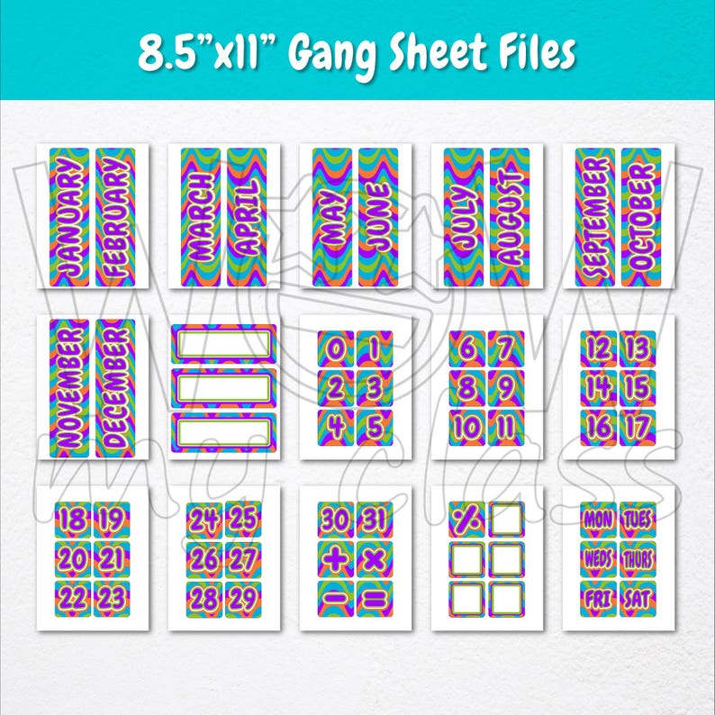 Wall Calendar - Pocket Chart for Teachers | Floral, Diamonds, Checkered ...