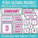 Wall Calendar - Standard - for Teachers | Flowers, Diamonds, Checkered ...