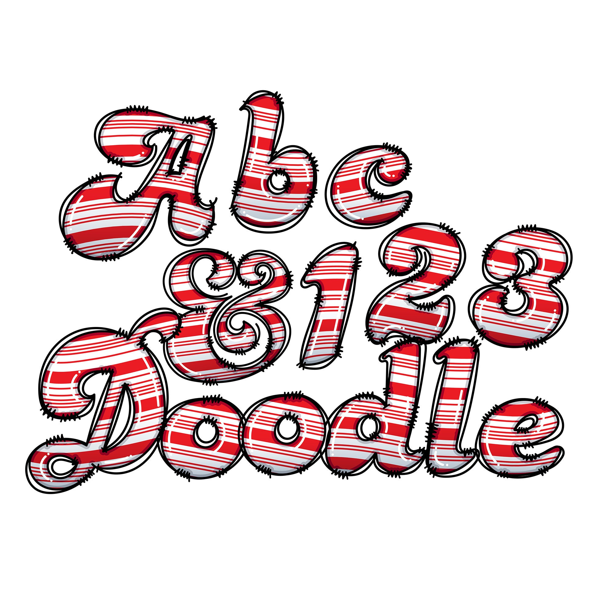 Candy Cane Letter PNG Peppermint Type Red White Striped | Etsy