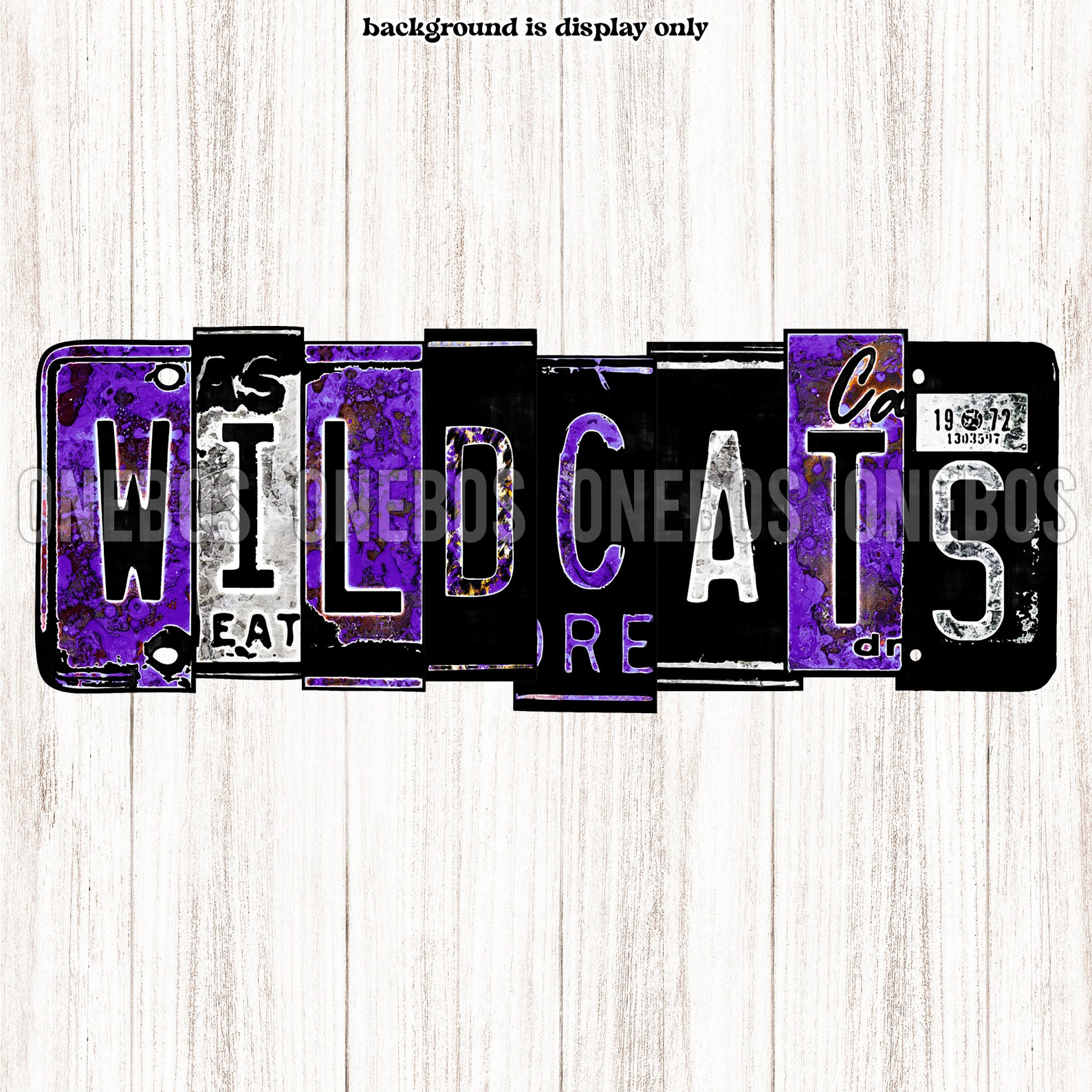Watercolor License Plate Wildcats PNG, Purple, Leopard, White, Black ...