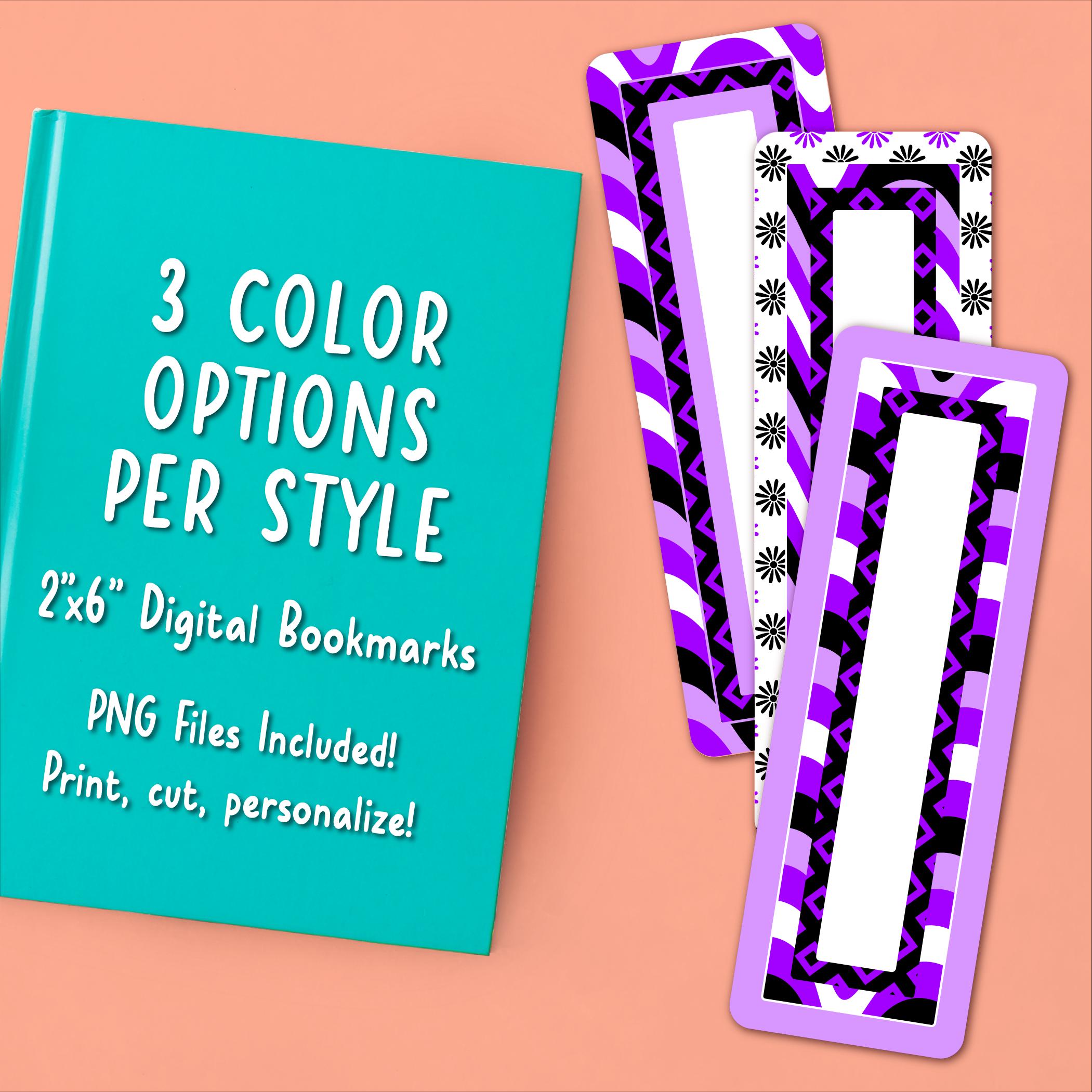 Digital Bookmarks (printable), Clipart Bundle Set of 12 | Lined & Blank ...