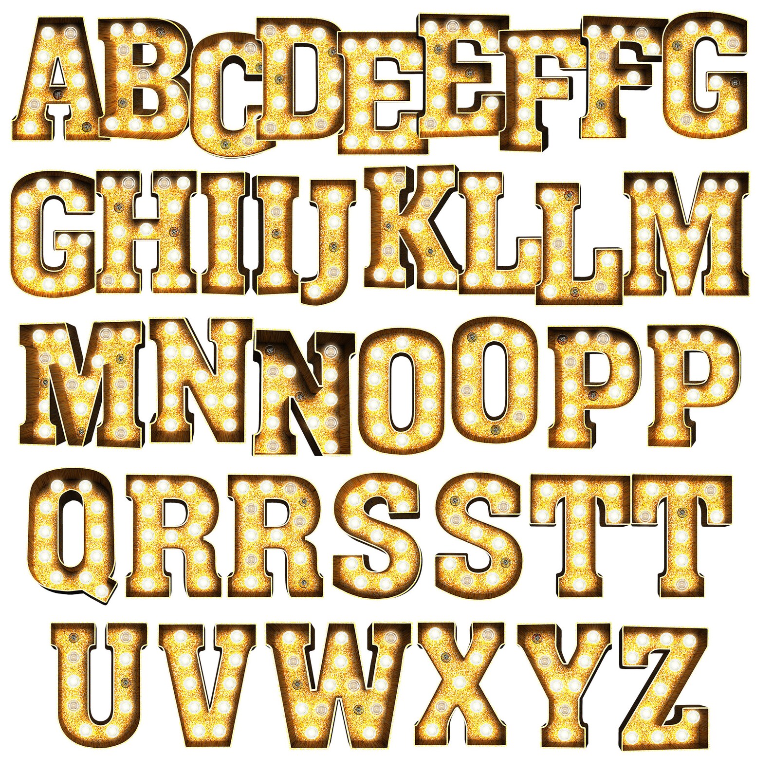 Digital Download | Gold Glitter Letters & Numbers | PNG Image Graphic ...