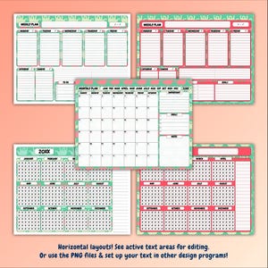Calendar Pack - Editable Daily | Weekly | Monthly | Yearly | Elephant ...
