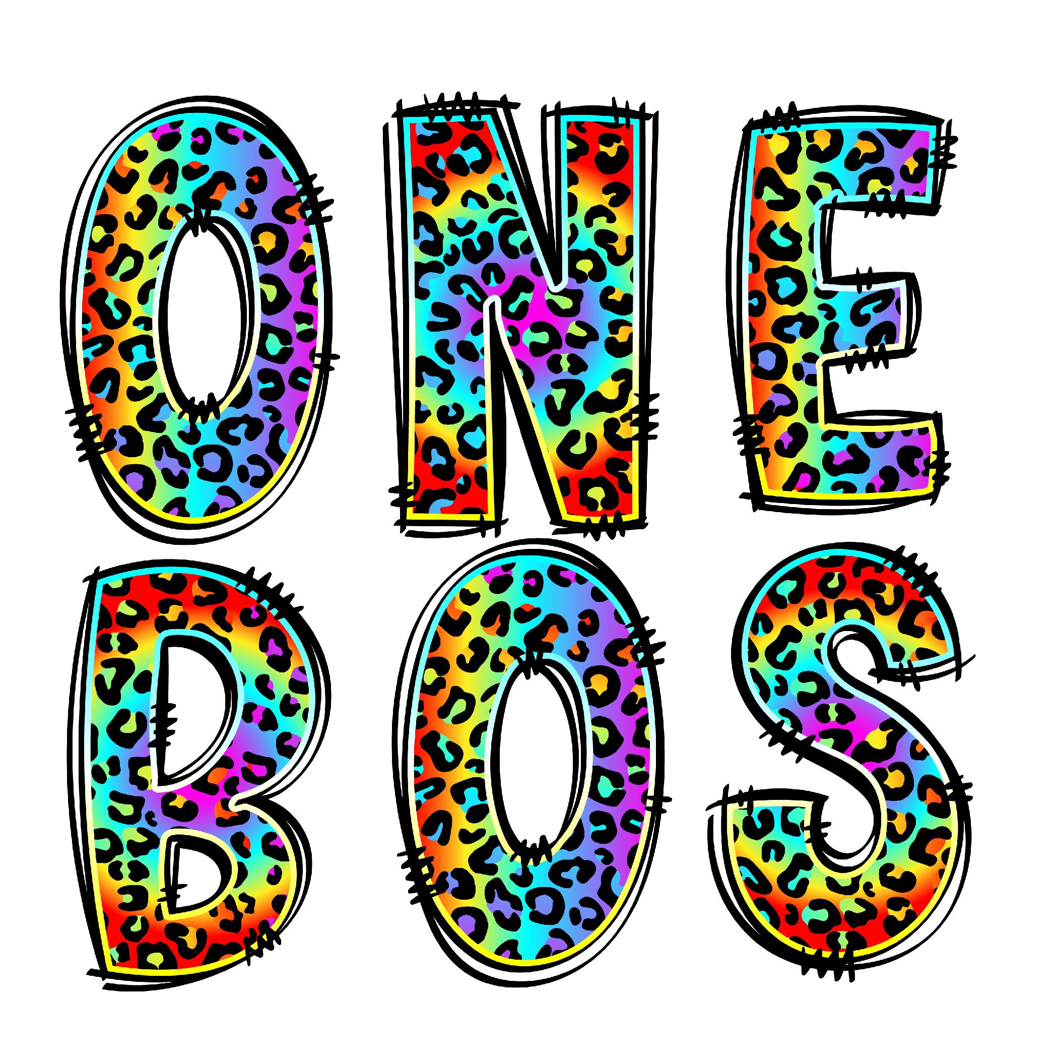 Rainbow Leopard Alphabet Doodle Letters Leopard Cheetah - Etsy