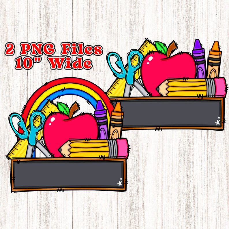 School Name Frame PNG Doodle Art Primary Chalkboard Frame - Etsy