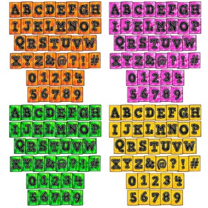 10 Color Basics Boxy Doodle Alphabet PNG, Digital Download, Casual Hand ...