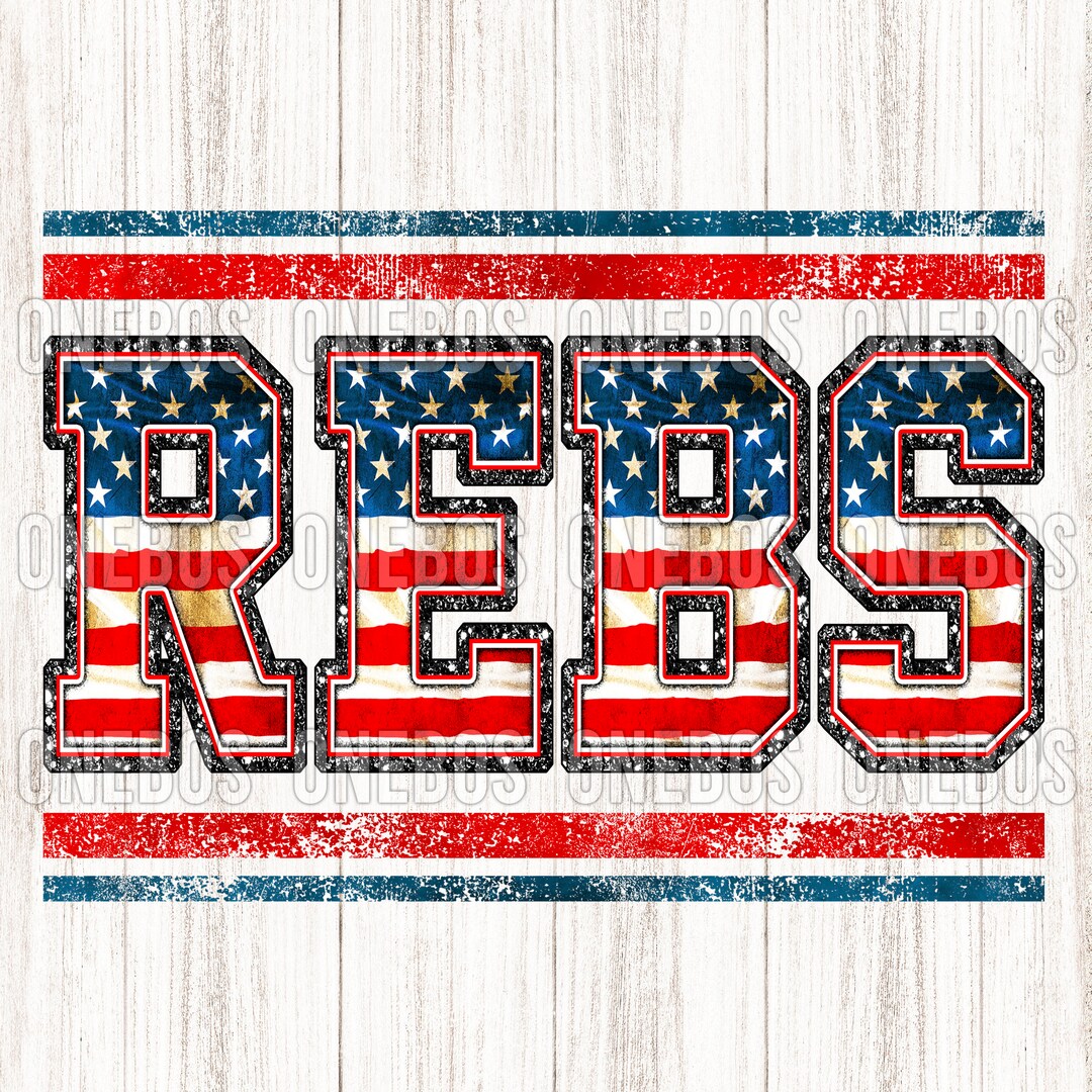 REBS PNG, Patriotic Stripes N Stars With Bars, Chenille Block Letter ...