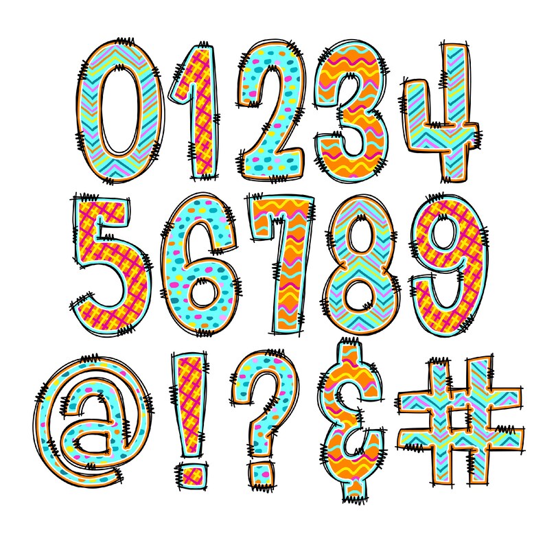 Alphabet Bundle Clipart, Spring Easter Letters and Numbers, Bright Blue ...