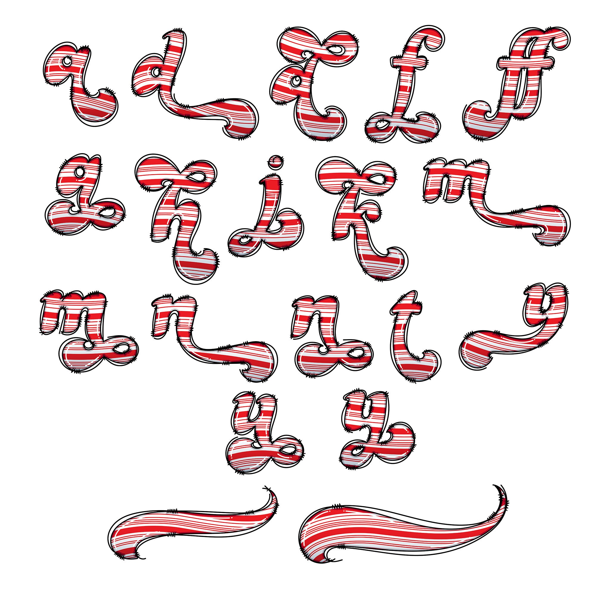 Candy Cane Letter Png Peppermint Type Red White Striped Etsy