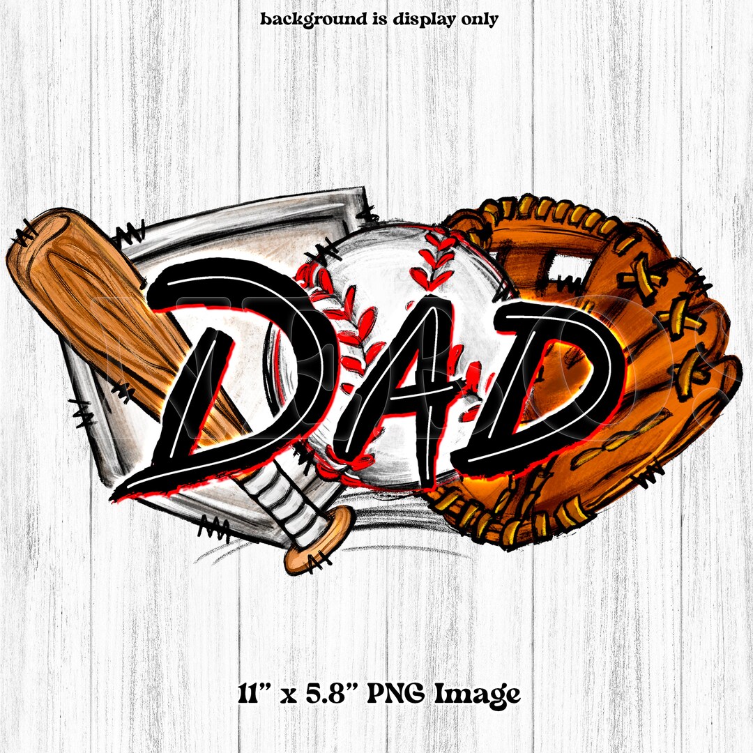 Baseball Dad PNG, Doodle Hand Drawn Sublimation, Digital Download With ...