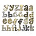 Doodle Gold Black PNG Alphabet Bundle, Double Sets of Uppercase ...