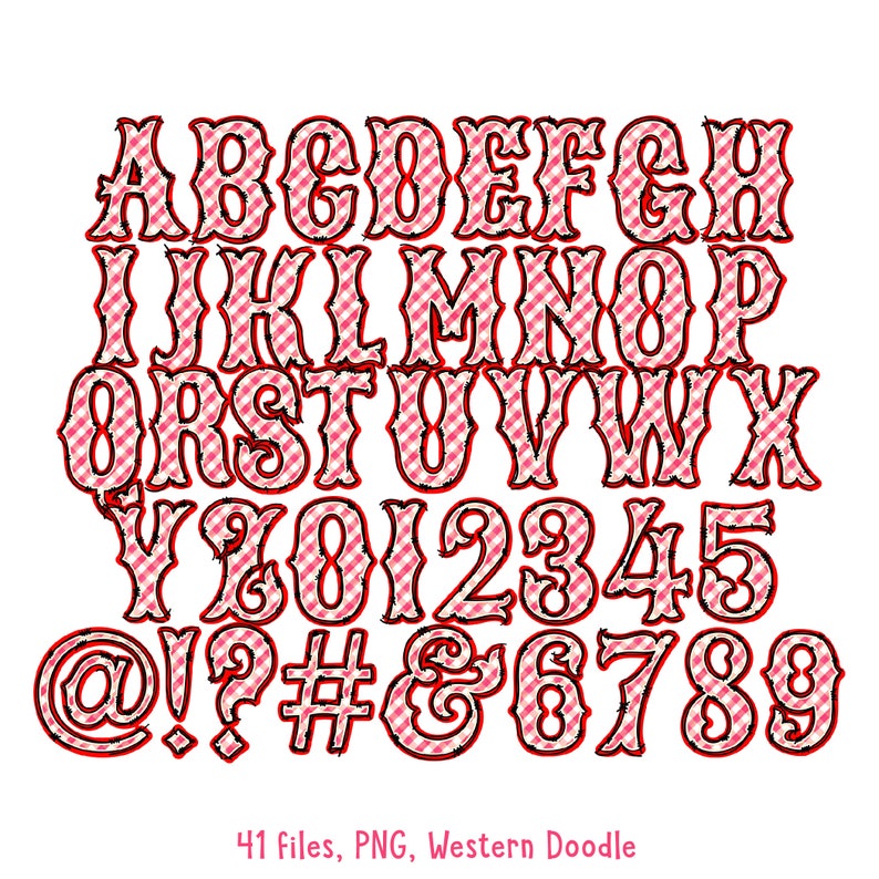 Plaid Watermelon Alphabet PNG Bundle 2 Sets Doodle Letters - Etsy