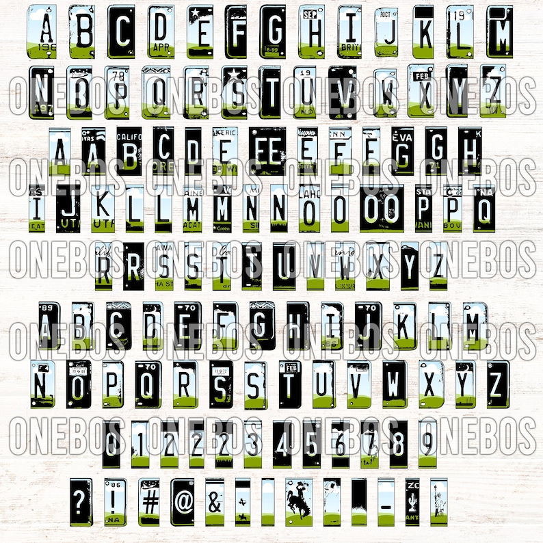 License Plate FONT Files, 3 Ttf Fonts, PNG Bundle, and SVG File | Black ...
