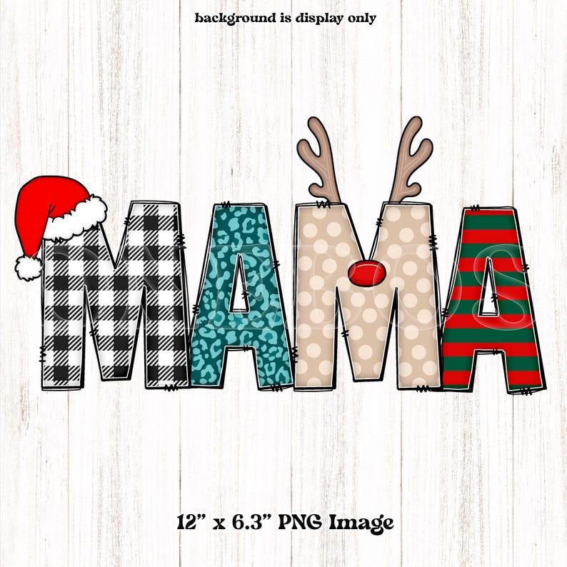 Mama Christmas Doodle PNG Bundle, Digital Download, Sublimation, Santa ...