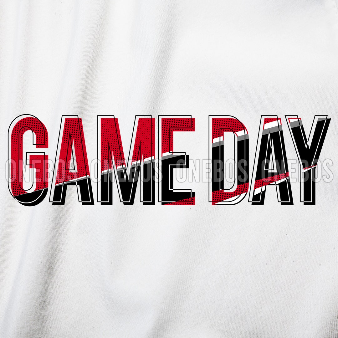 GAME DAY PNG, Red, Black, White School Colors, Highschool College ...