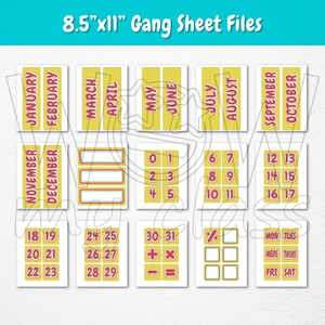 Wall Calendar - Pocket Chart for Teachers | Boho, Circles, Dots, Retro ...