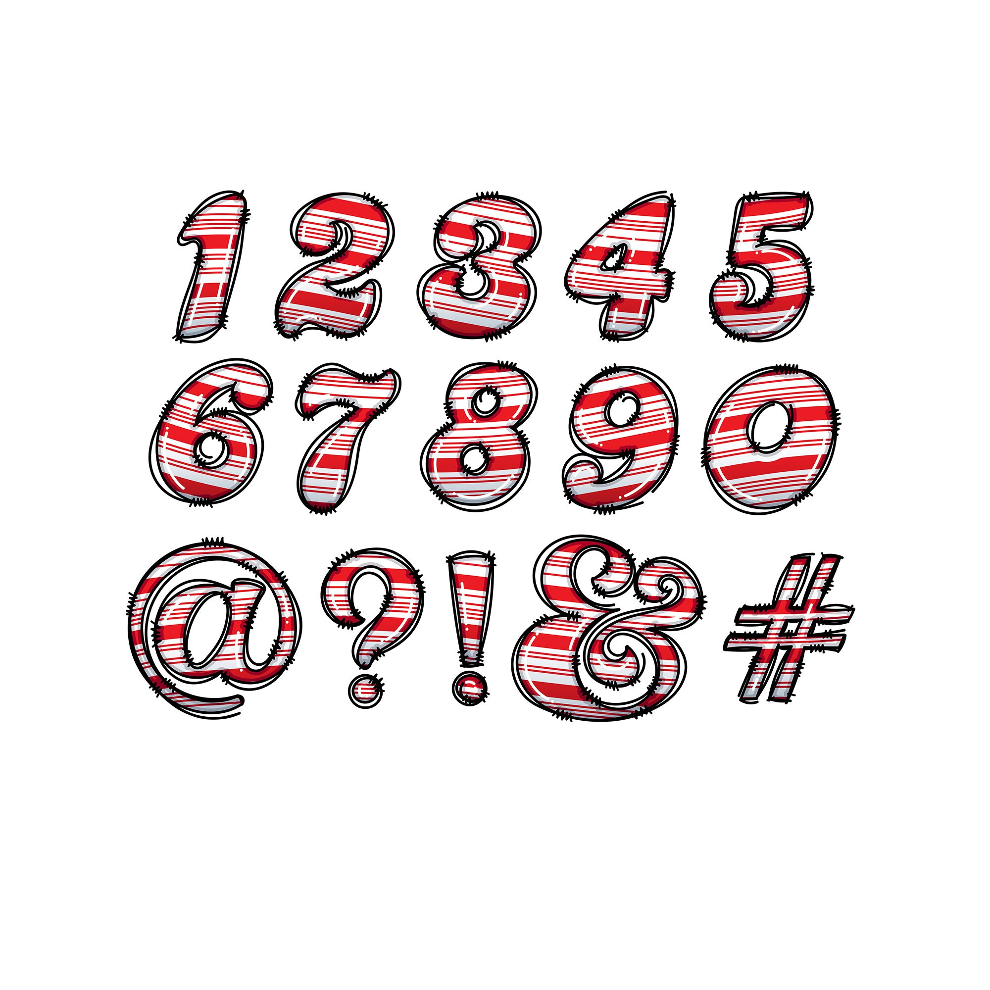 Candy Cane Letter PNG Peppermint Type Red White Striped | Etsy