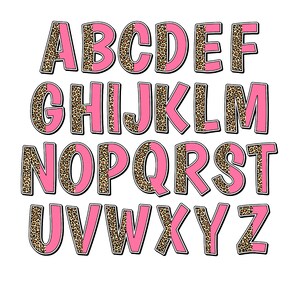 PNG Alphabet of Half Leopard Clipart, Bundle of Several Colors for ...